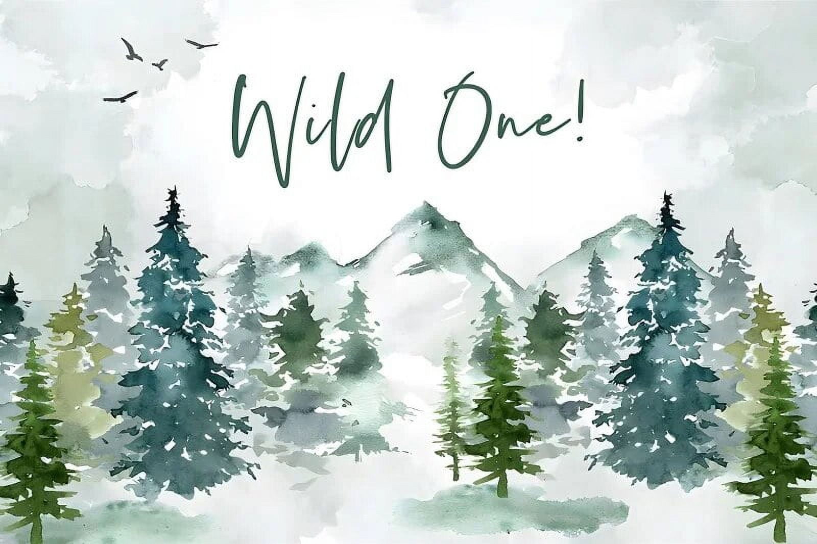 Woodland Animals Backdrop Pine Tree Mountain Wilderness Adventure Baby ...
