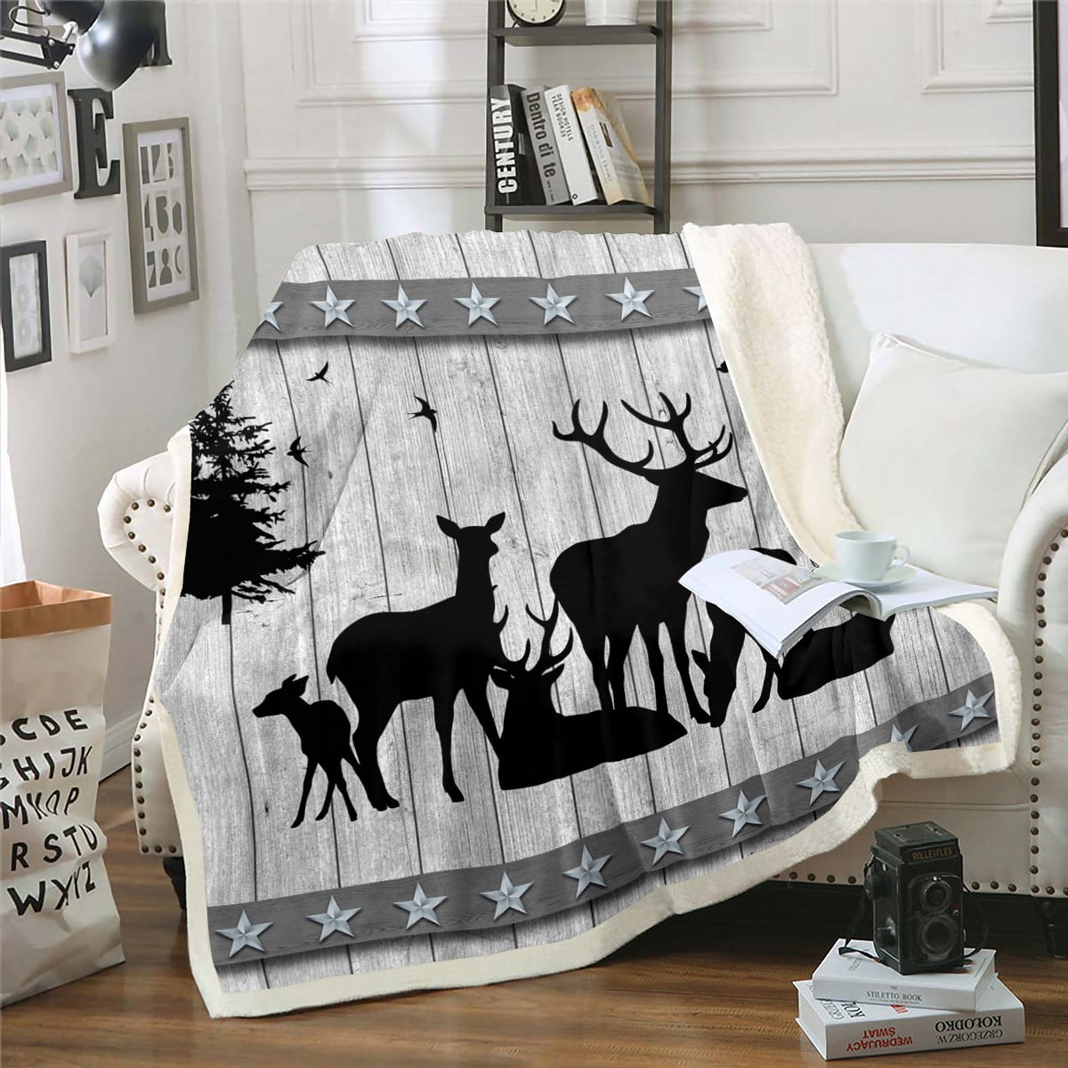 Woodland Animals Blanket Western Texas Star 60"x80" Throw Blanket for ...