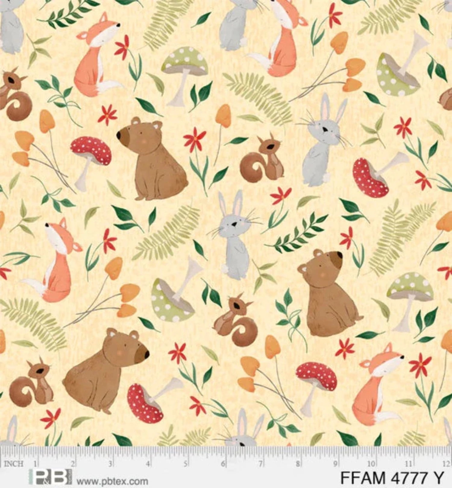 Woodland Animals Cotton Fabric - Walmart.com