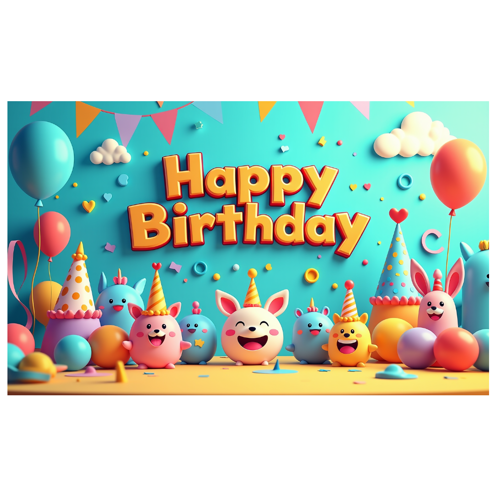 Woodland Animals Happy Birthday Banner for Kids Birthday Party ...