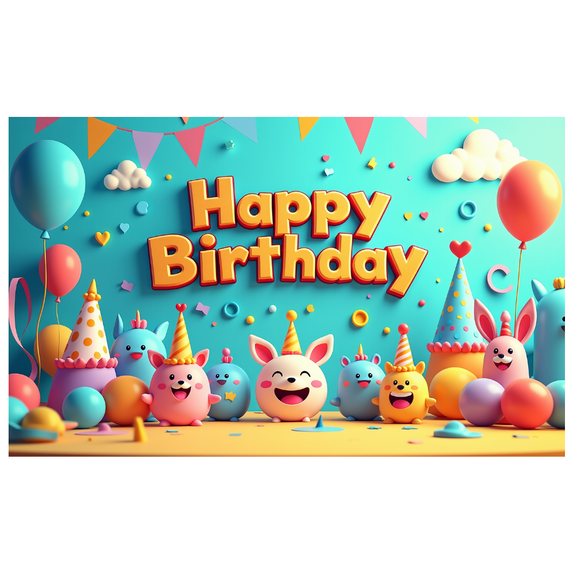 Woodland Animals Happy Birthday Banner for Kids Birthday Party ...