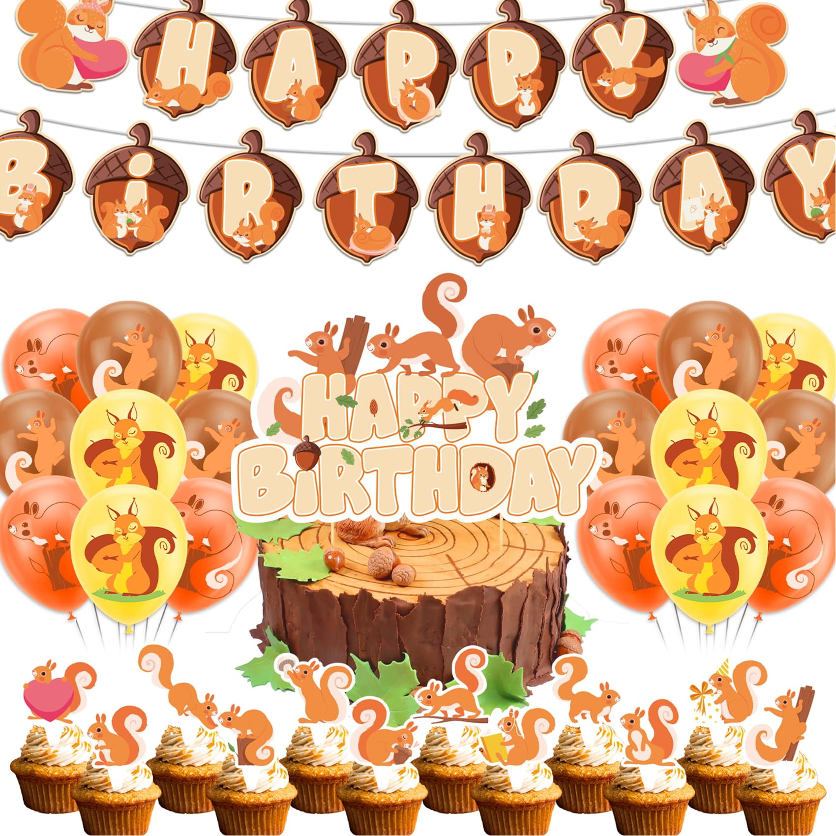 Woodland Animals Squirrel Party Supplies - KKS1 Includes Squirrel ...