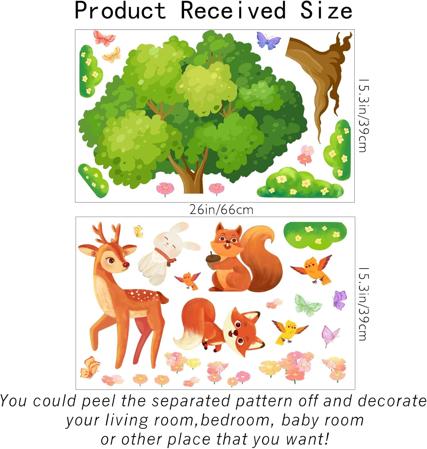 Woodland Animals Wall Stickers Deer Decals Squirrel Wall Decal Stickers ...