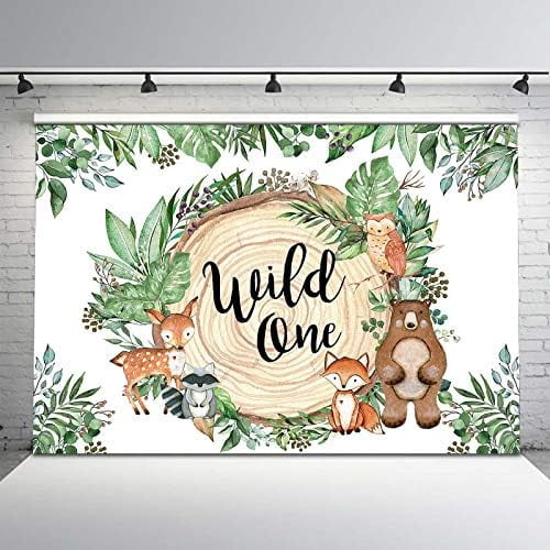 Woodland Animals Wild One Backdrop Wild One First Birthday Party ...