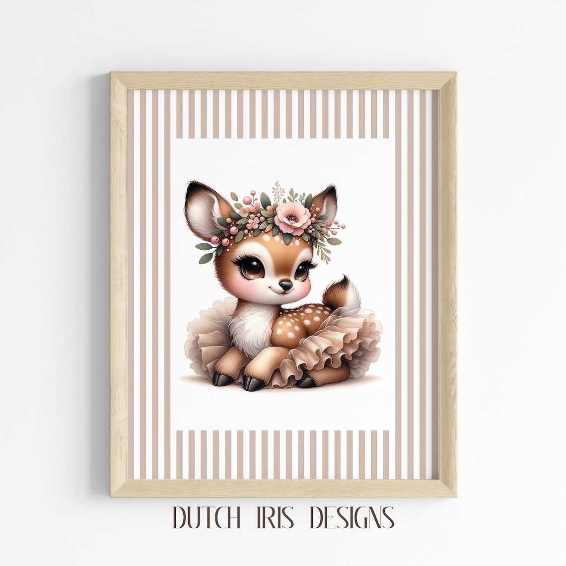 Woodland Baby Deer Ballerina, Cute Nursery Wall Art, Boho Print, Pastel ...