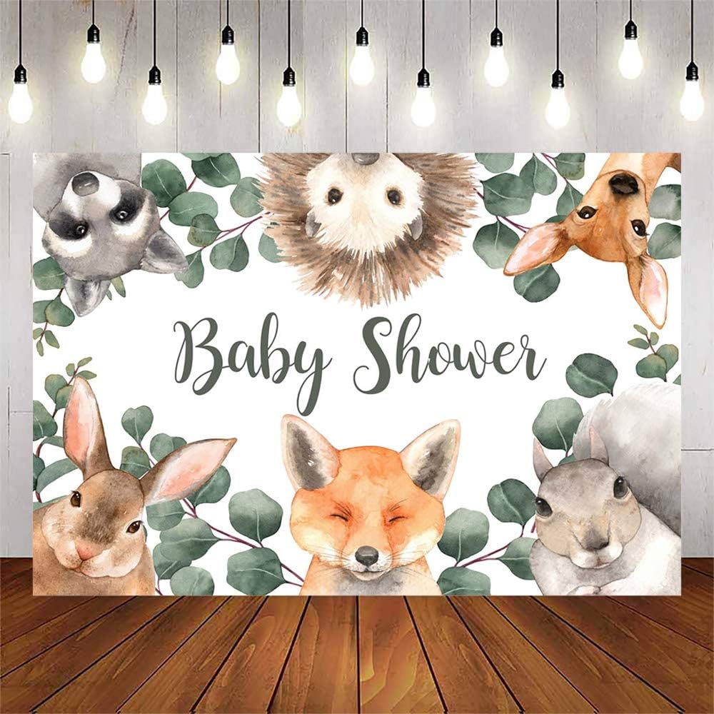 Woodland Baby Shower Background Boho Safari Animals Theme Party ...