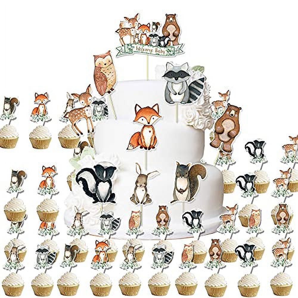 Woodland Baby Shower Fox Cake Toppers, by Heeton (49 Count) - Walmart.com