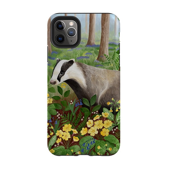Woodland Bluebell Badger Art Phone Case for iPhone 11 12 13 14 15 16 ...