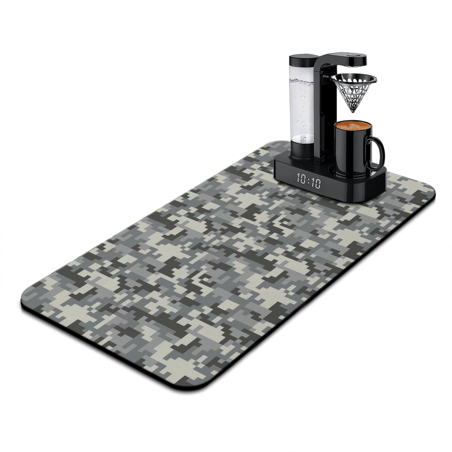 Woodland Camouflage Drying Mat - Heavy Duty Absorbent Coffee Mat with ...