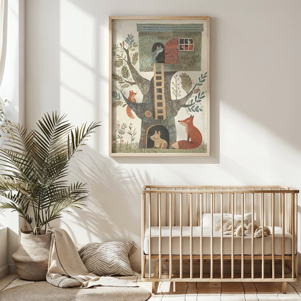 Woodland Creatures Nursery Wall Art, Kids Posters Decor Gift, Fable Fox ...