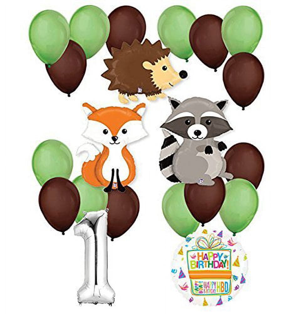 Woodland Critters Creatures 1st Birthday Party Supplies and Balloon ...