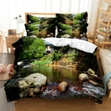 Woodland Duvet Cover Redwood Trees Rain Forest Tropical Scenic Wild ...