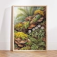 Woodland Fern Mushroom Art Print Vintage Botanical Forest Illustration ...
