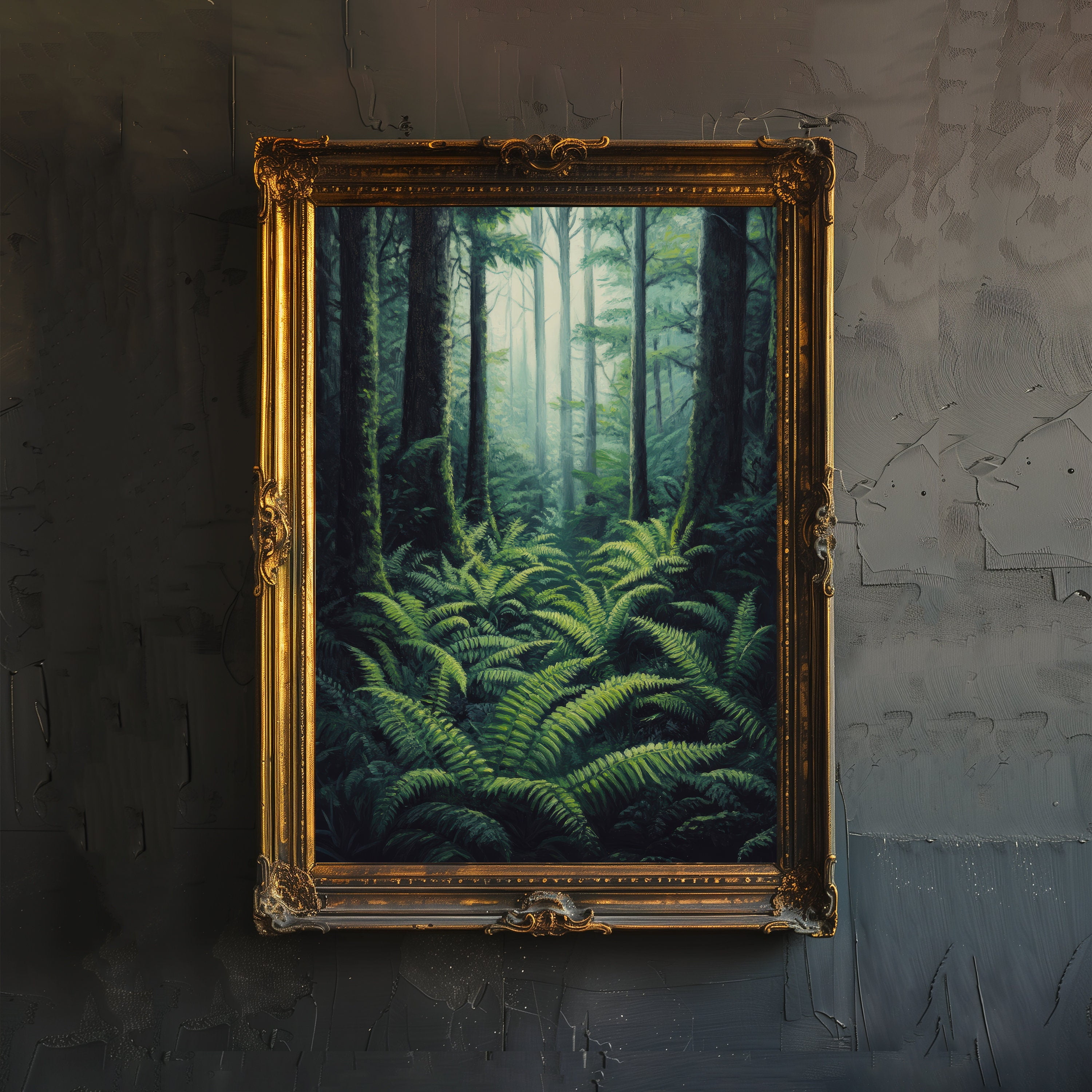 Woodland Ferns Cottagecore Print Dark Academia Art Cottagecore Decor ...