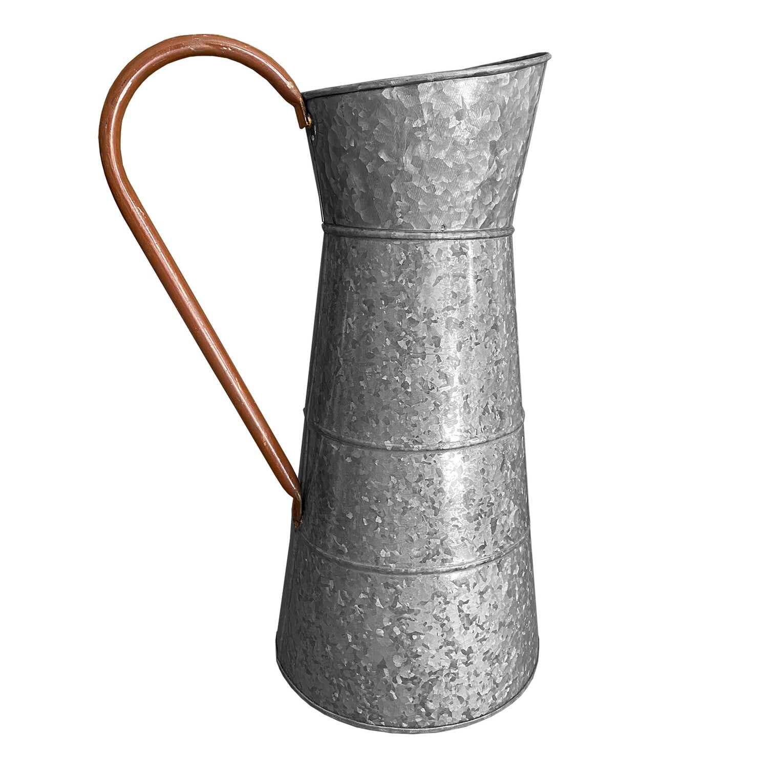 Benzara Farmhouse Style Galvanized Metal Jug with Handle, Gray ...
