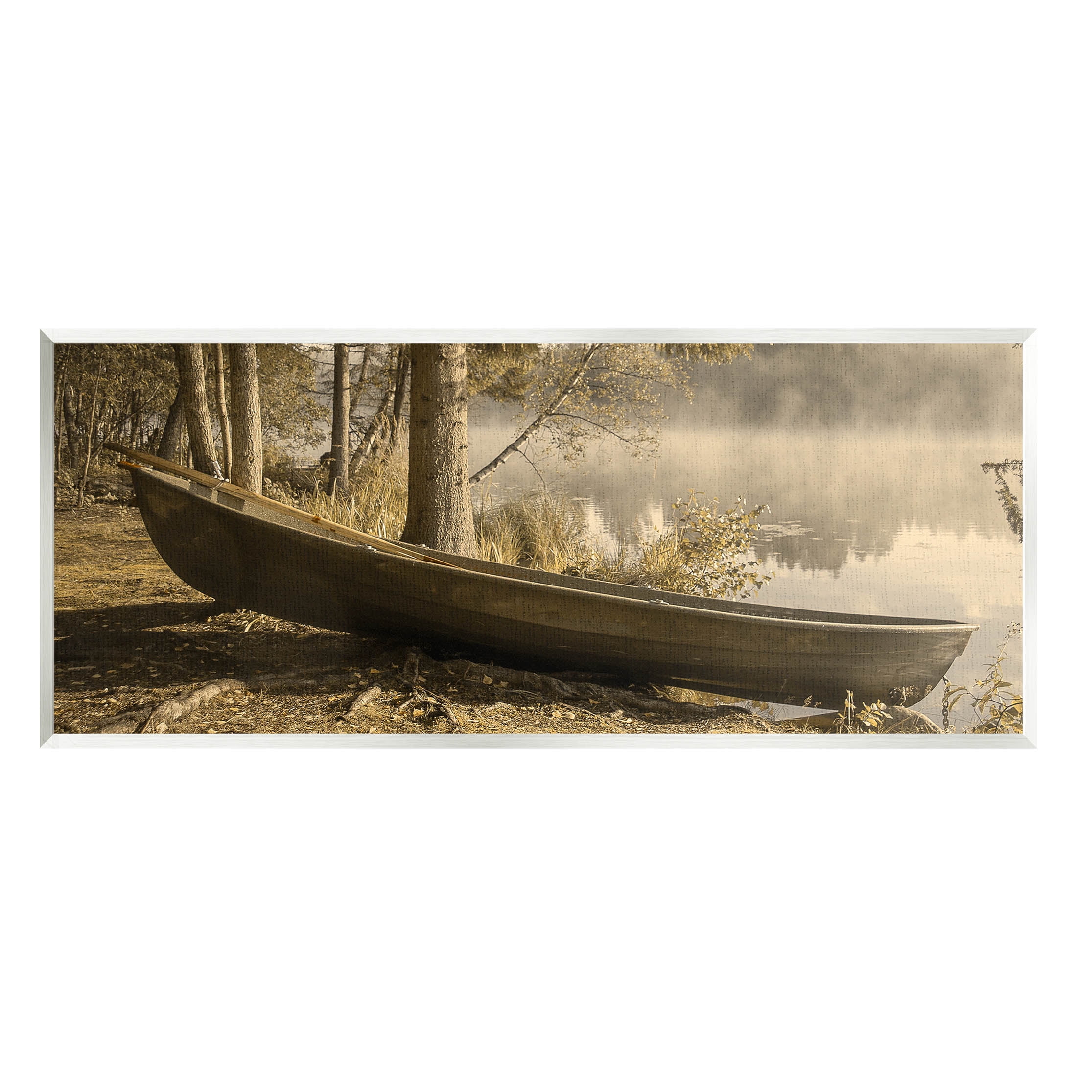 Woodland Lake Shore Canoe Landscape Photograph Unframed Art Print Wall ...