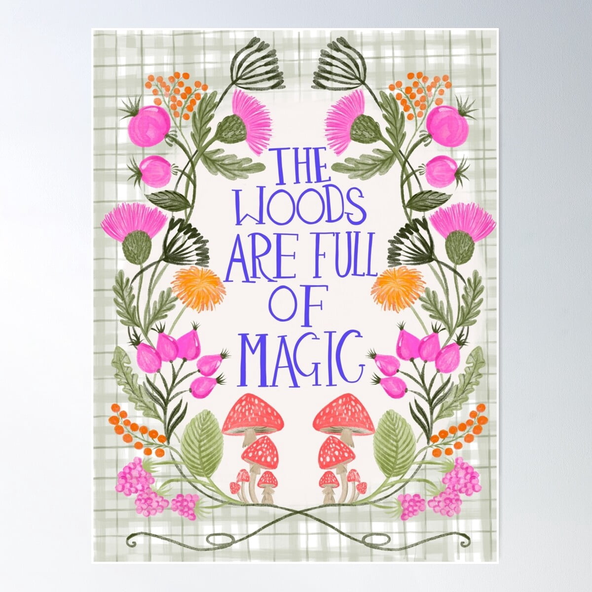 Woodland Magic Mushrooms- Nature Cottage Core Vibe- Illustration By ...
