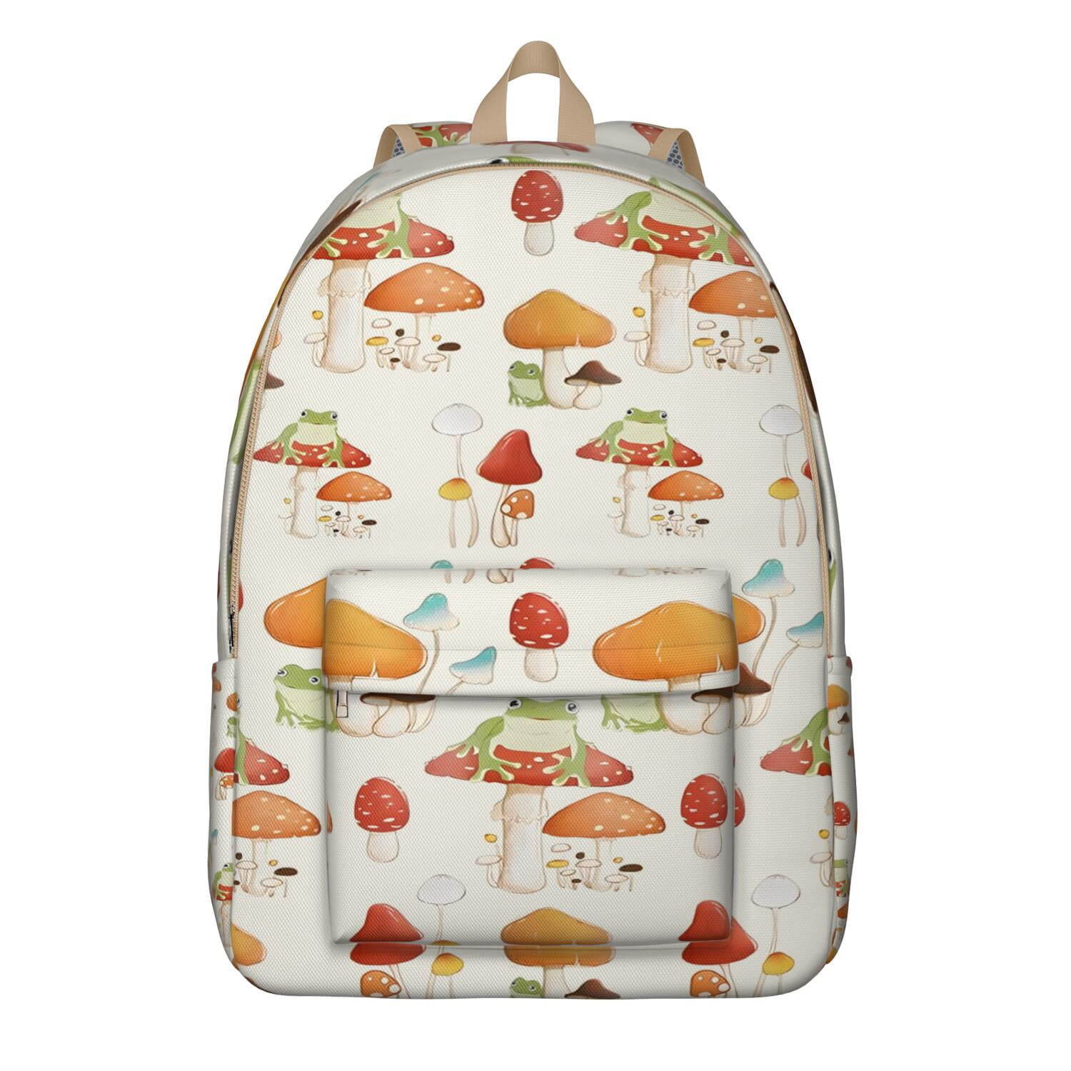 Woodland Mushroom Backpack, Lightweight School Bag Featuring Whimsical ...