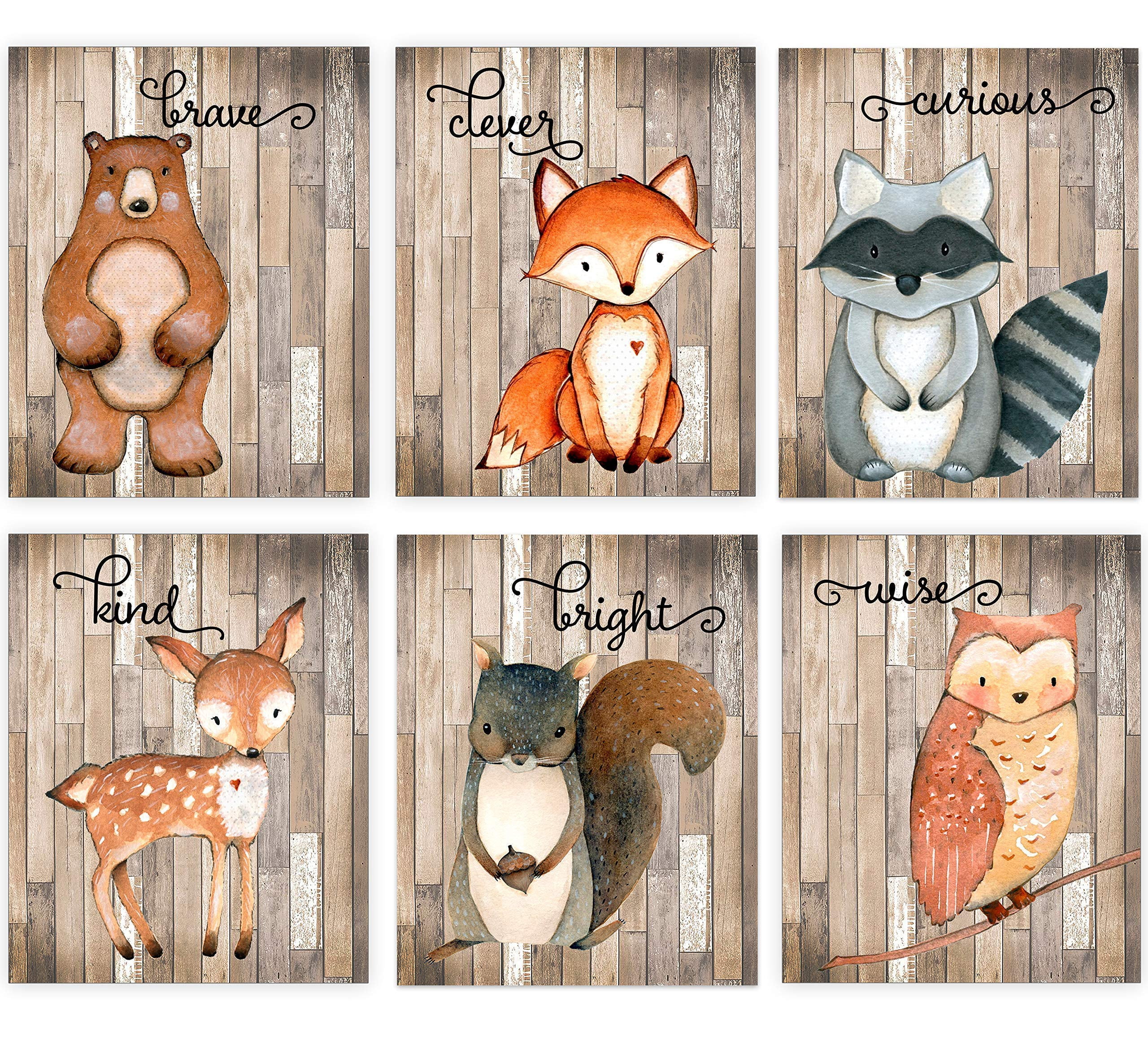 Woodland Nursery Decor for Boys - Animal Pictures Wall Art - Baby Room ...
