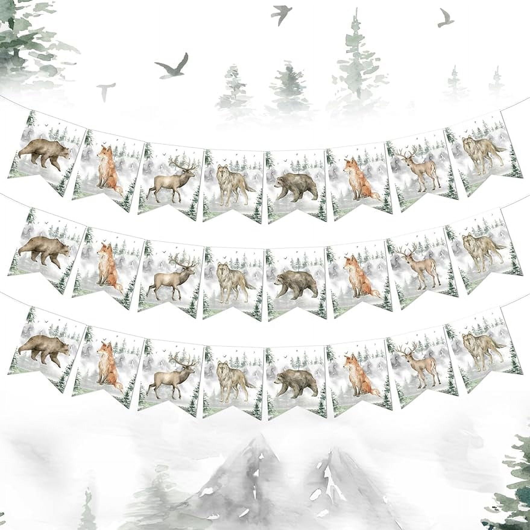 Woodland Party Decorations for Boy - 3pcs Woodland Creatures Banners ...