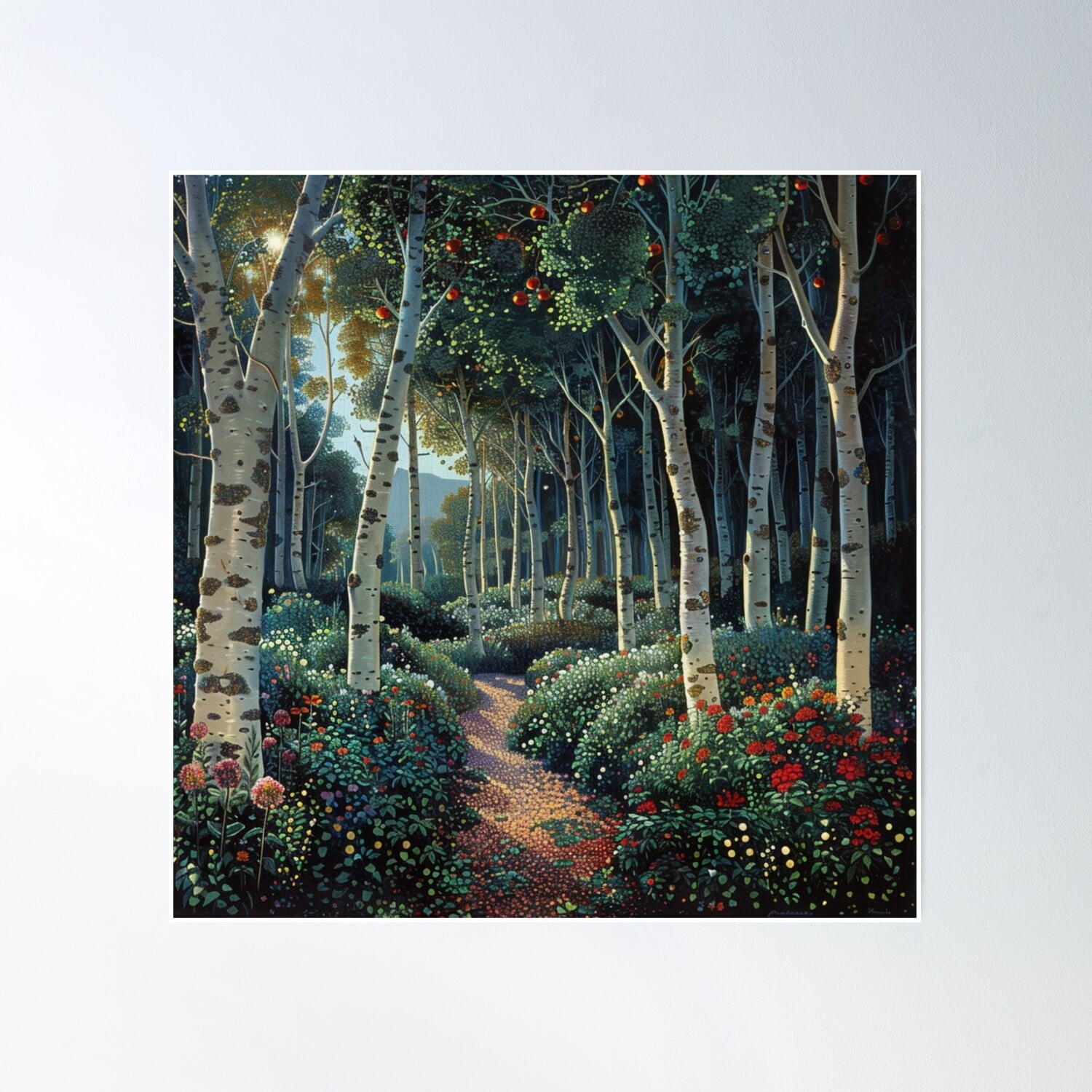 Woodland Pathway Poster Wall Art, Modern Wall Decor, 24x24 UNFRAMED ...