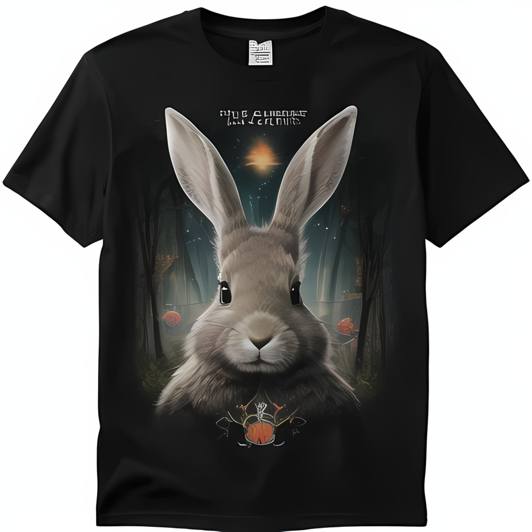 Woodland Rabbit in Space Fantasy Art Black T-Shirt & Mark Henson ...