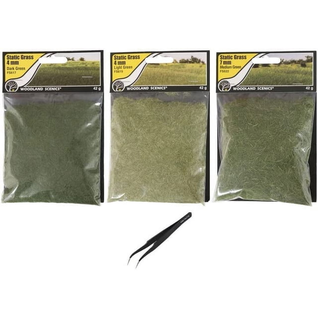 Woodland Scenics Static Grass Field System, Dark Green, Light Green ...