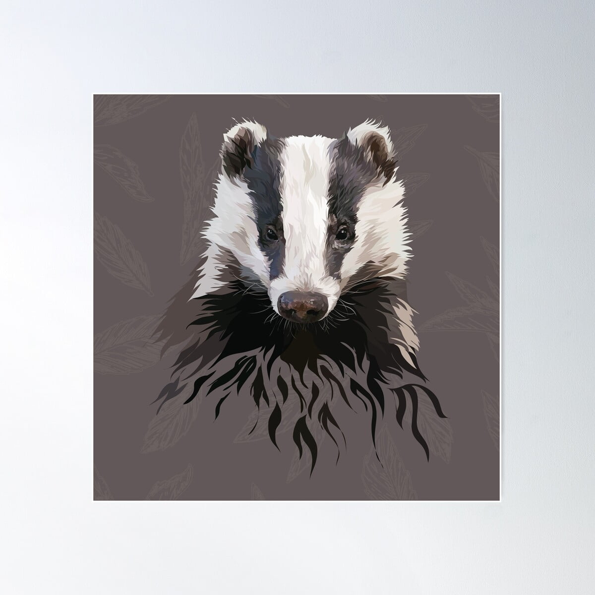 Woodland Series Badger Poster Wall Art, Modern Wall Decor For Living ...
