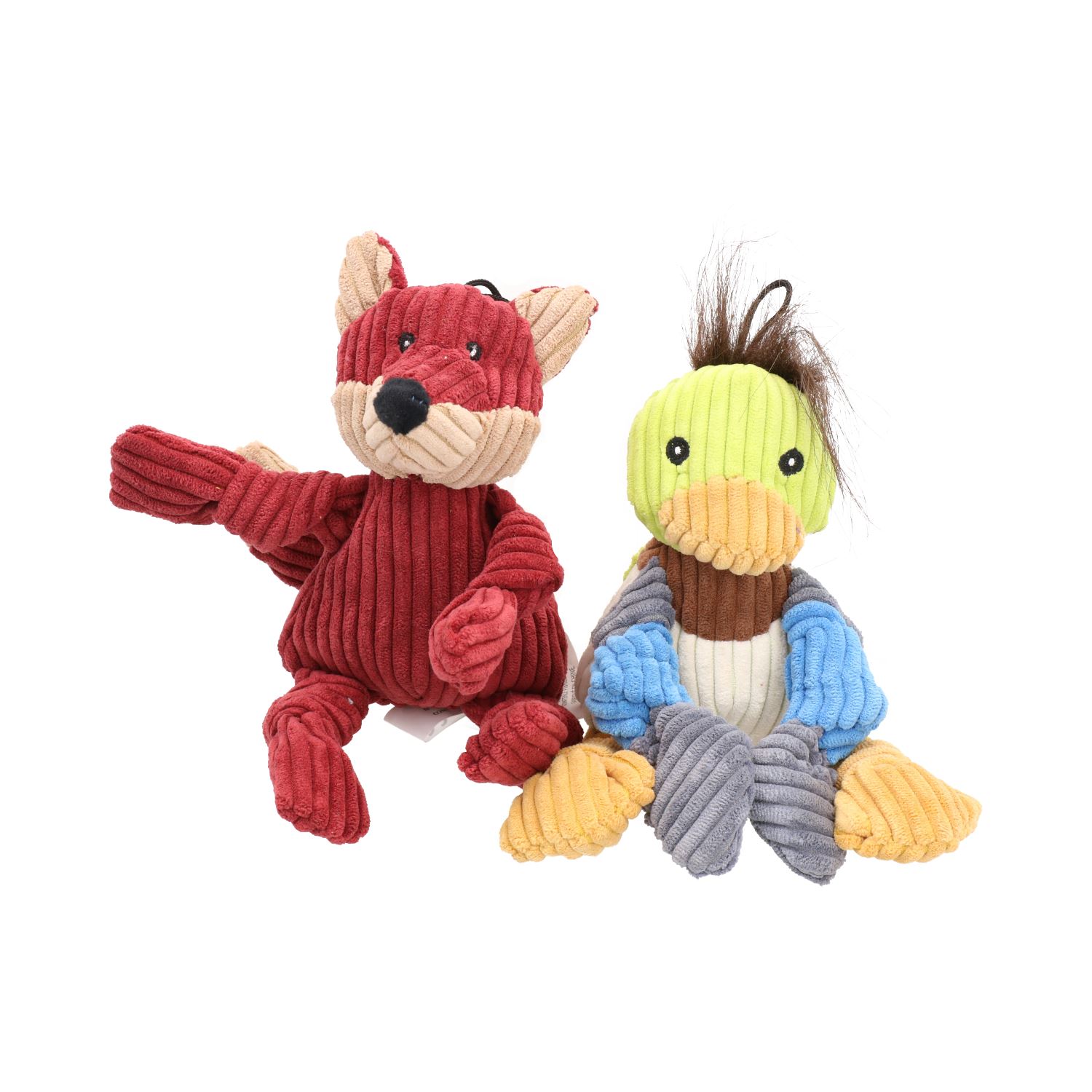 Woodland Small Duck& Fox Knottie Plush Durable Dog Puppy Dog Play Toy ...