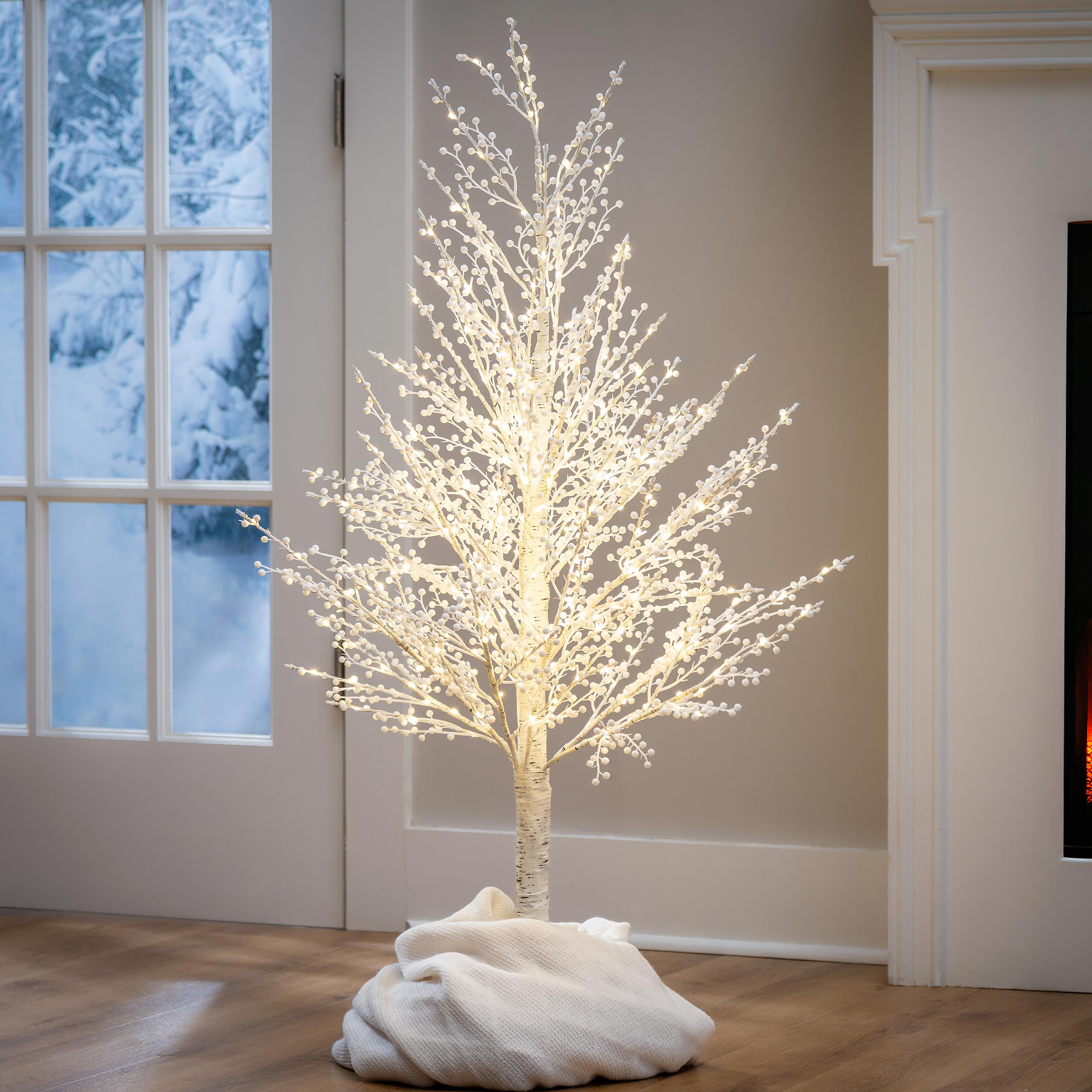 Woodland Storybook Tree White Berry LED Tree, 48" - Walmart.com