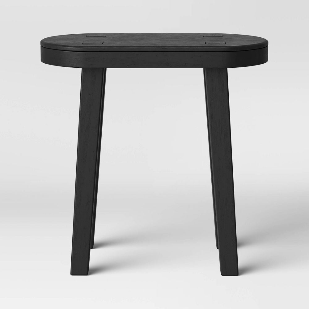 Woodland Tall Carved Wood Table Black - Threshold - Walmart.com