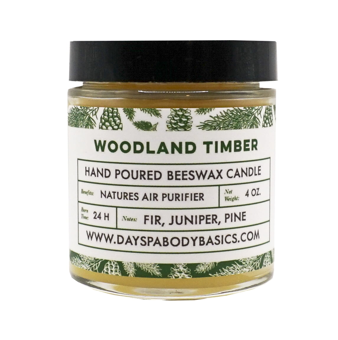 Woodland Timber Hand-Poured Pure Beeswax Candle - 4oz | Dayspa Body ...