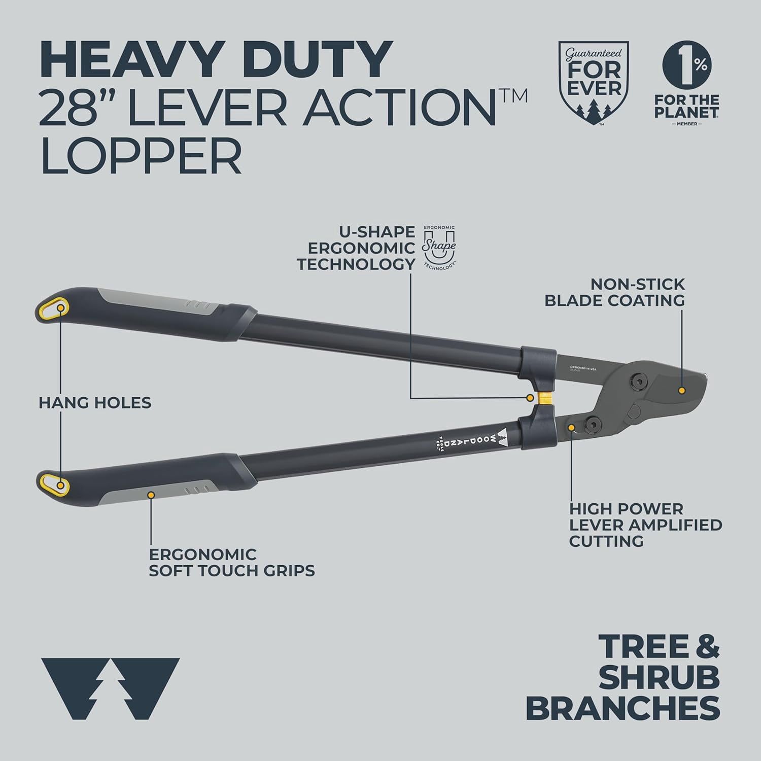Woodland Tools Heavy Duty Lopper – 28 Inch Lever-Action Cutter with ...