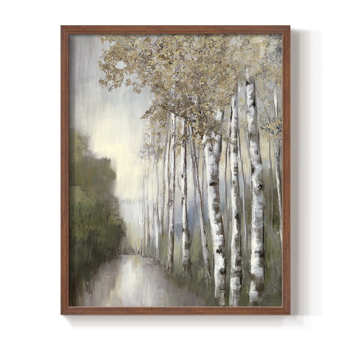 Woodland Walk Neutral Framed Print - Solid Wood in Single Picture Frame ...
