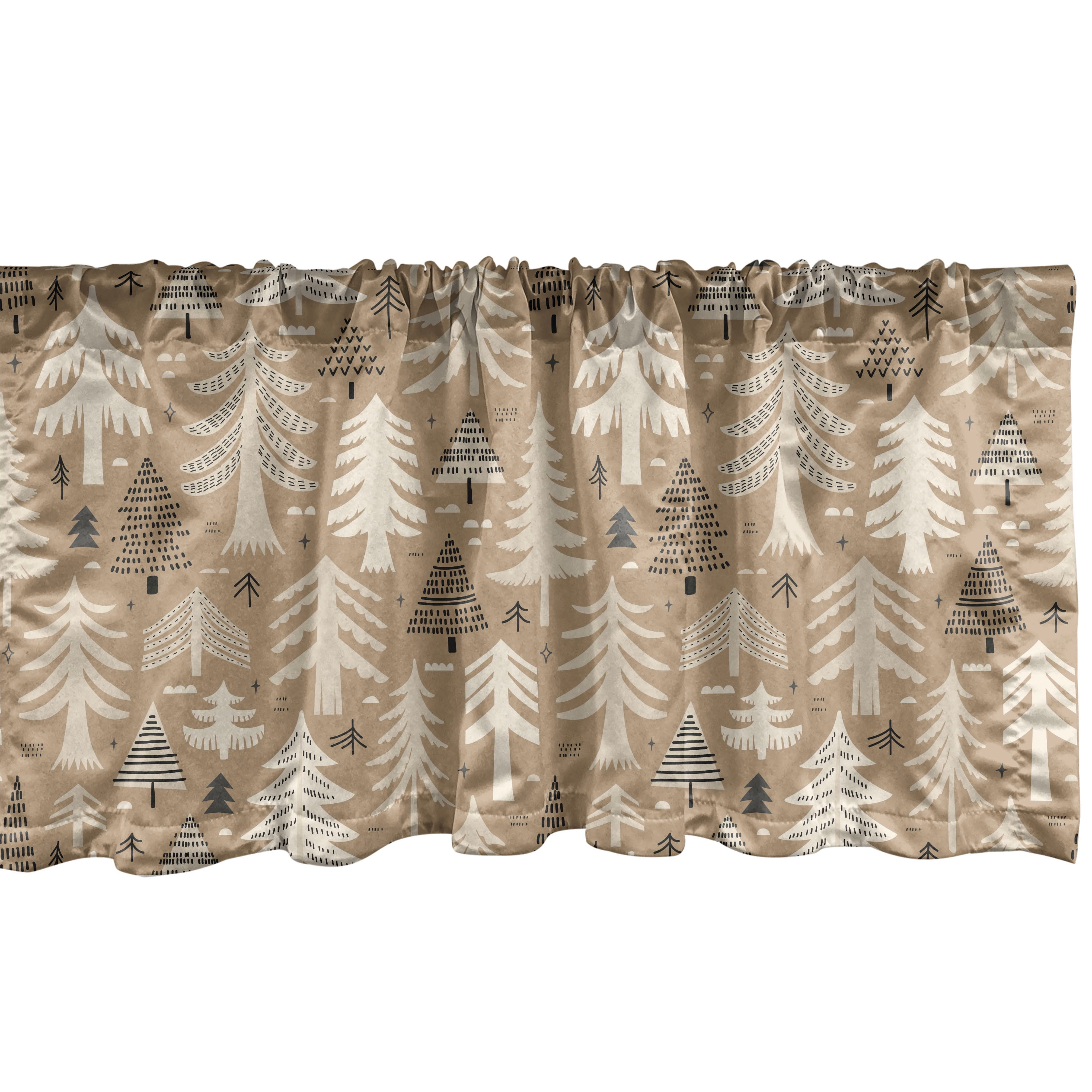 Woodland Window Valance, Bohemian Forest Inspired Pine Tree Silhouettes ...