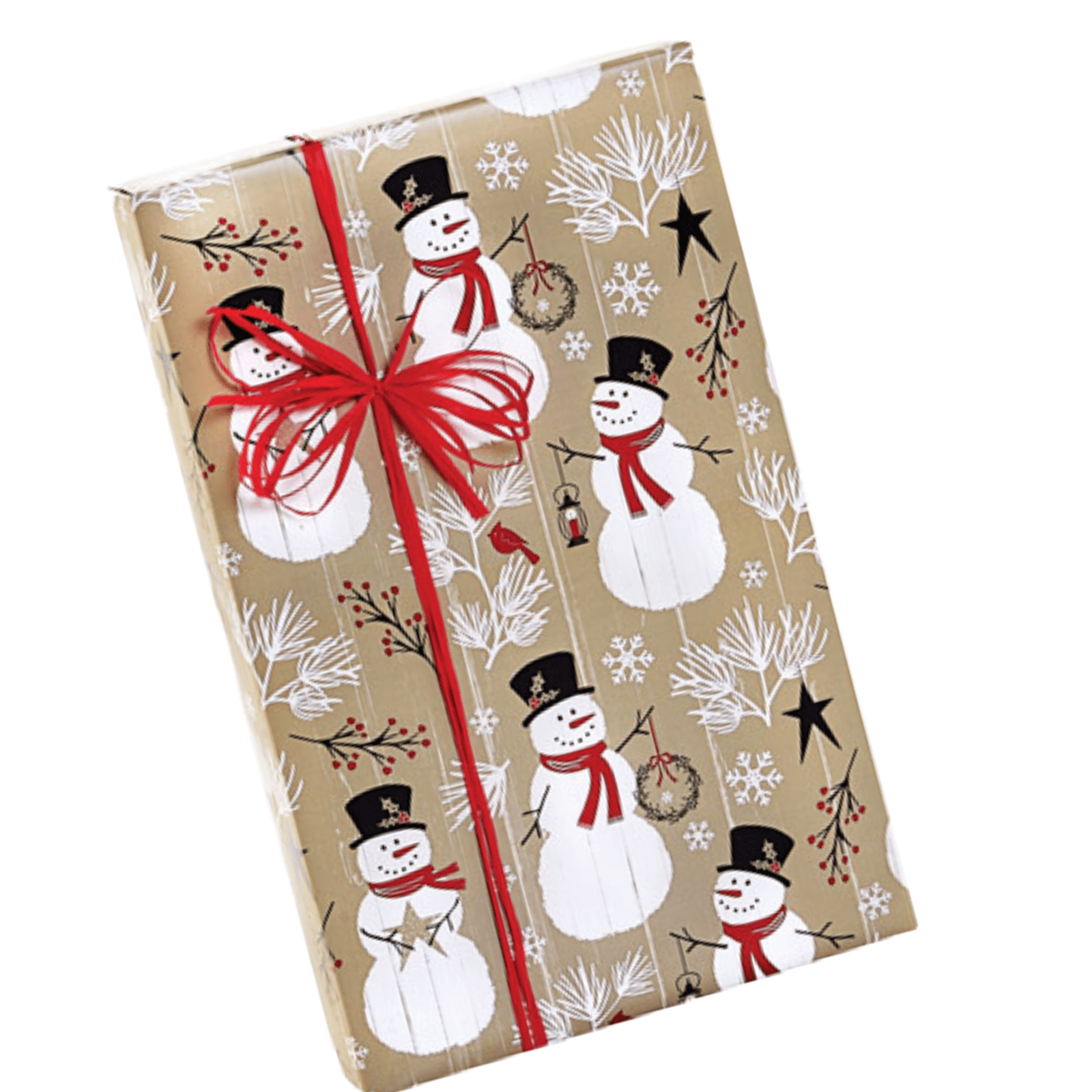 Woodlannd Snowman Christmas Decoration Holiday /ChristmasGift Wrap ...