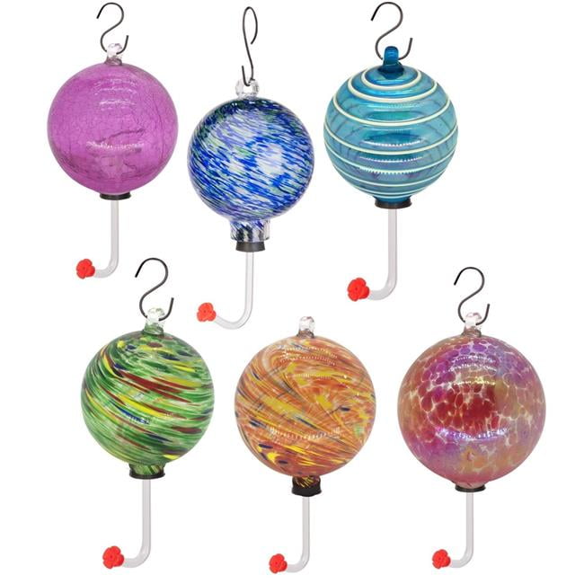 Woodlink WLL24917 5 in. Round Glass Hummingbird Feeder, Assorted Color ...