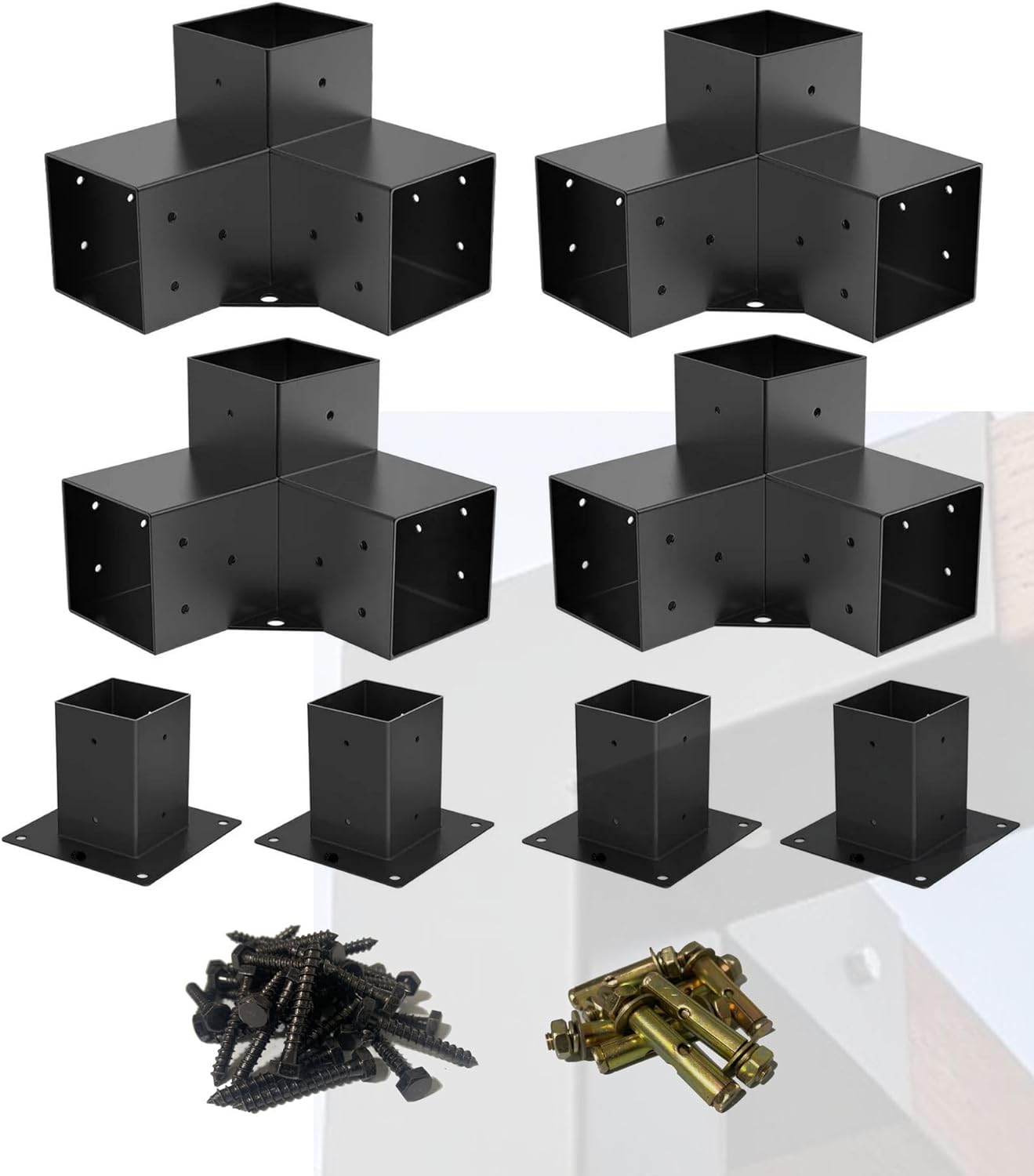 Woodmate 66081 Outdoor Pergola Bracket 6X6 Starter Kit - 8 Piece Set ...