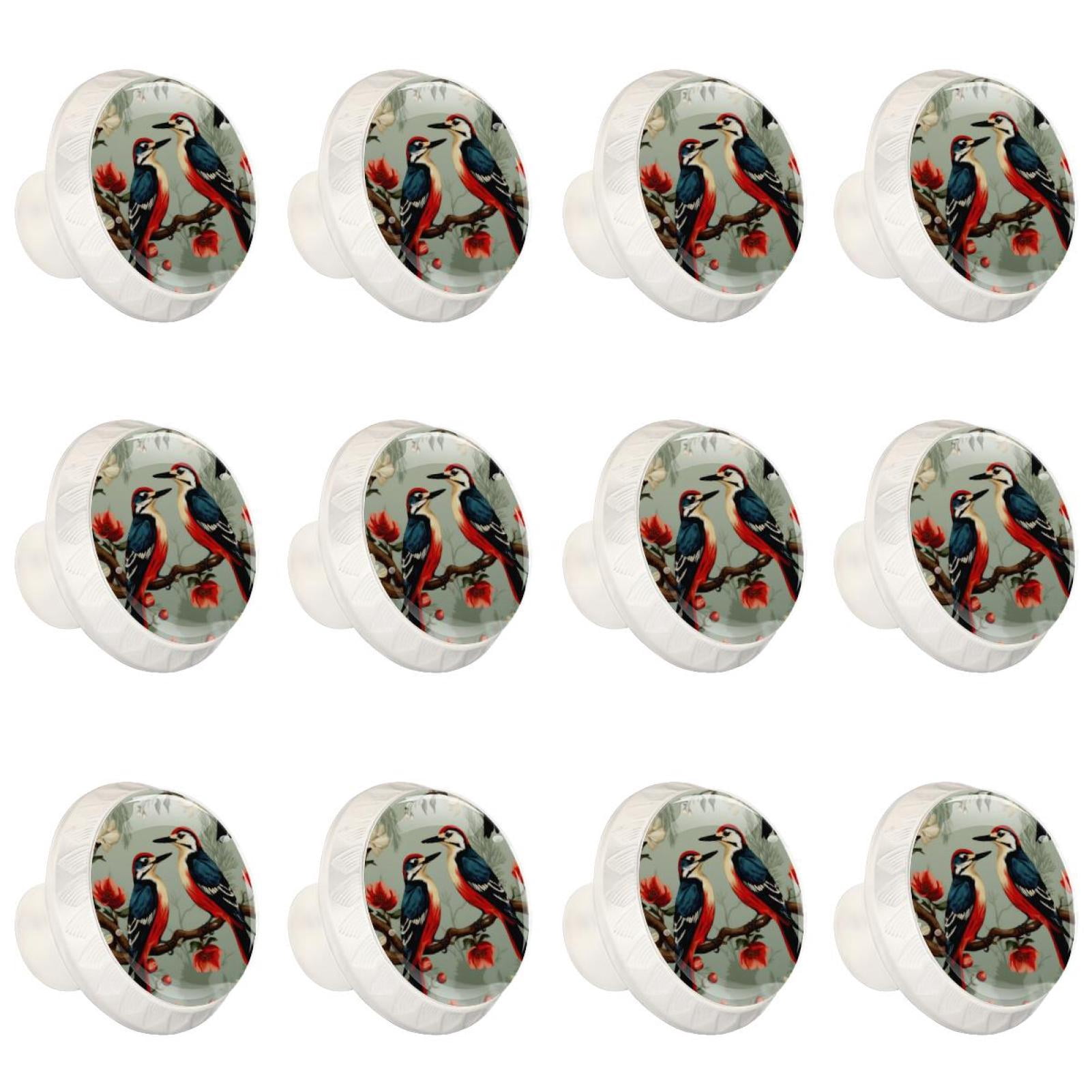 Woodpecker 12 Pcs White Round Drawer Pulls with Screws,ABS and Glass ...