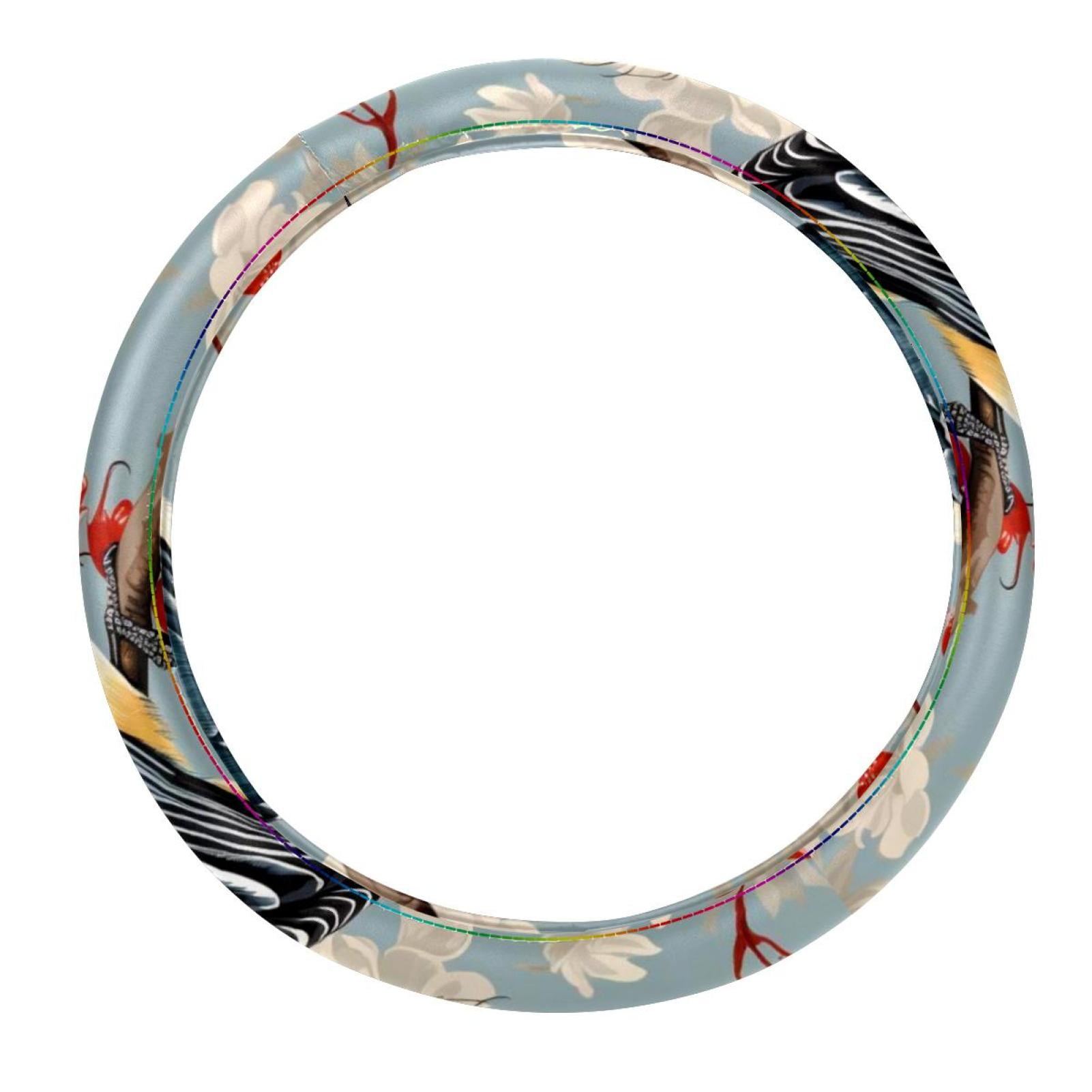 Woodpecker 14.5 Inch Printing PVC Leather Car Wheel Covers Steering ...