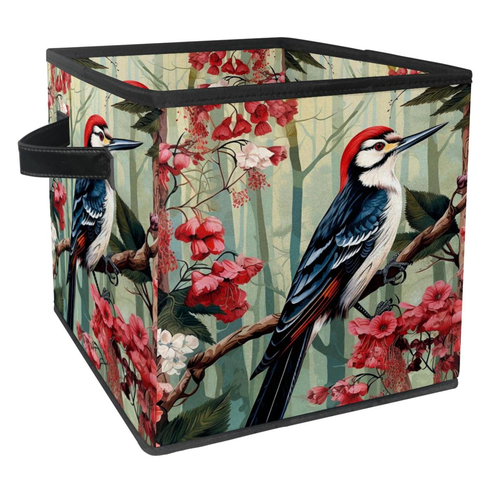 Woodpecker Foldable Toy Box with Handle, 10.8"x10.5"x10.6", Large ...