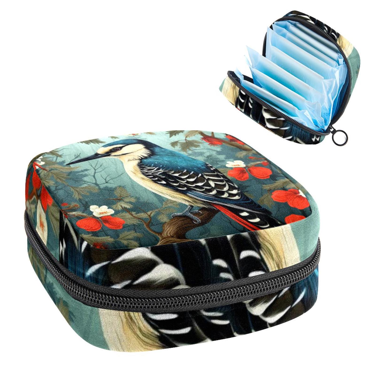 Woodpecker Sanitary Napkin Pouch Bag with Plush Fabric, Sponge, and ...