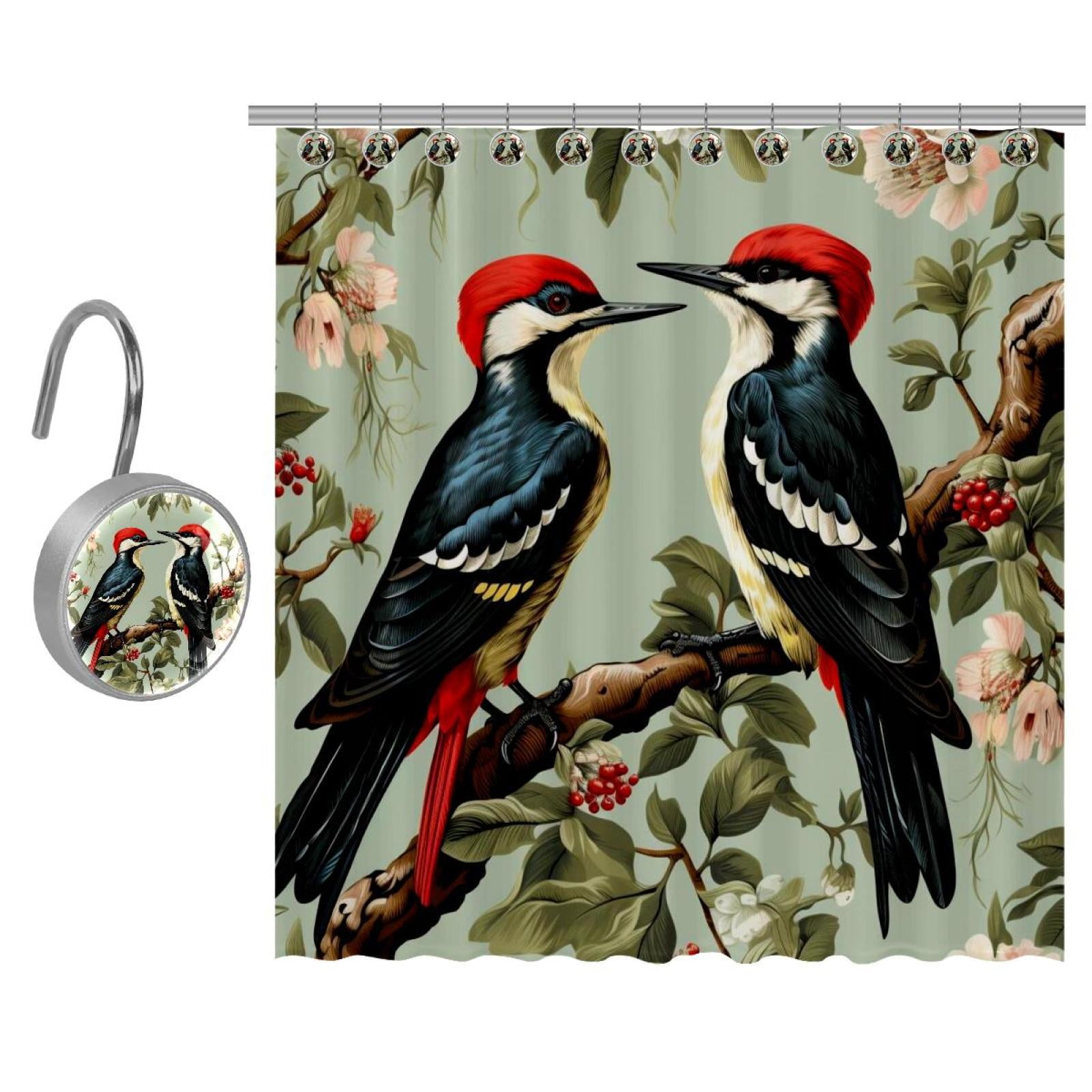 Woodpecker Shower Curtain Set for Bathroom - Walmart.com
