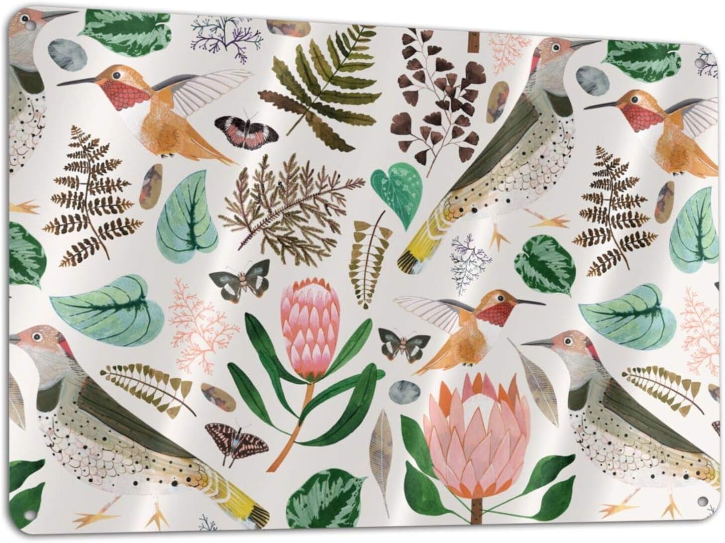 Woodpecker and Hummingbird Tin Signs Wall Decor for Bars,Restaurants ...