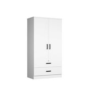 Woodpeckers Furniture and Mattress Pine Wood Closet with Rattan Doors ...