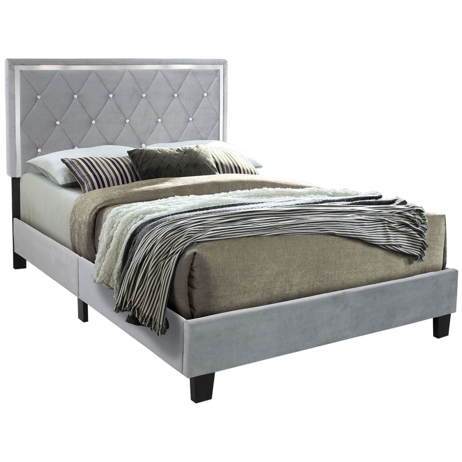 Woodpeckers Furniture And Mattress Monica Collection Velvet Upholstered ...