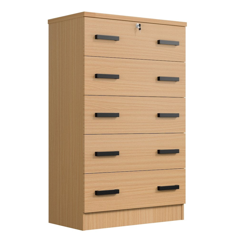 Woodpeckers Furniture and Mattress Cindy 5 Drawer Chest Wooden Dresser ...