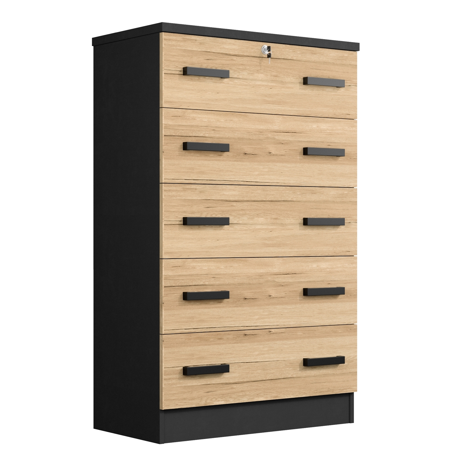 Woodpeckers Furniture and Mattress Cindy 5 Drawer Chest Wooden Dresser ...
