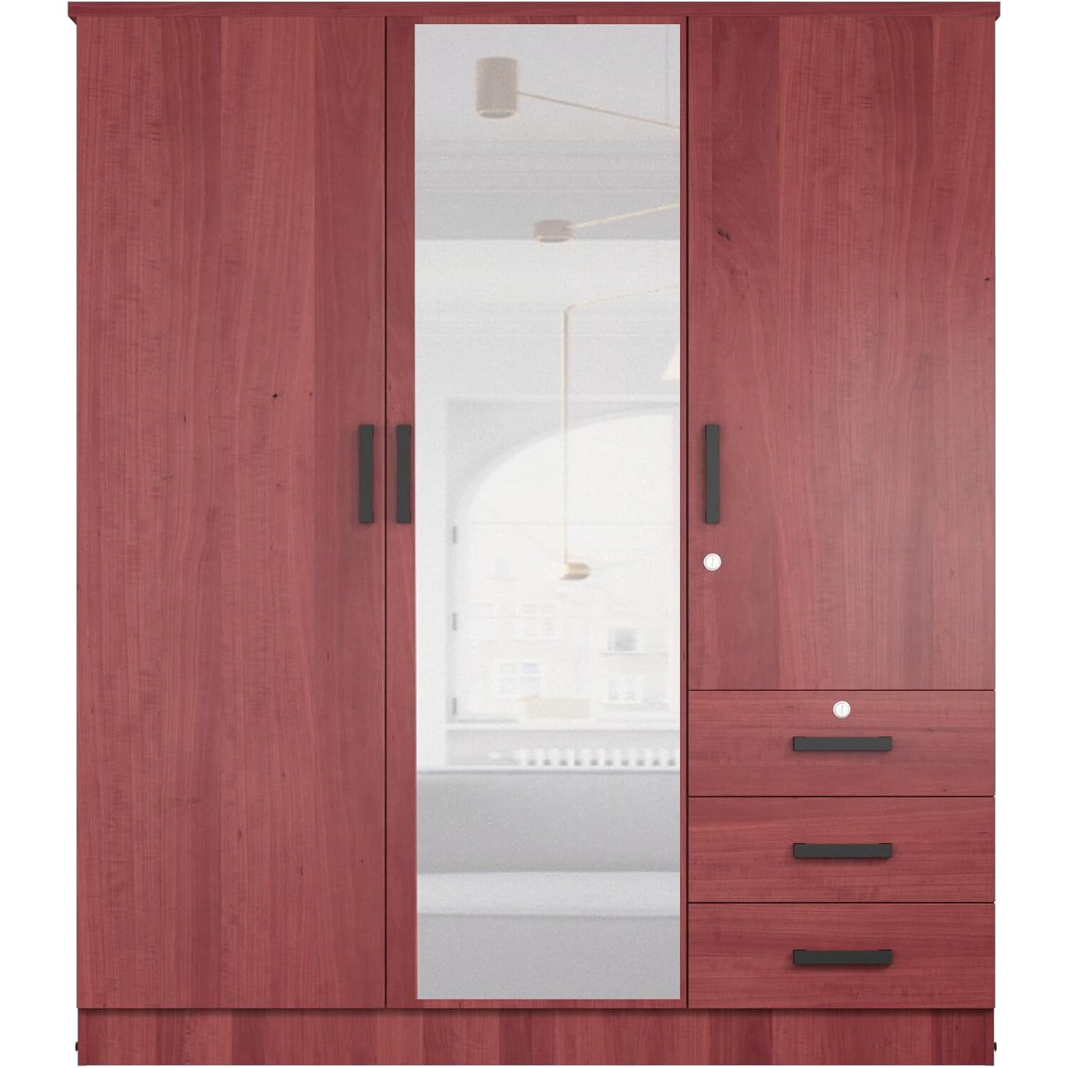 Woodpeckers Furniture and Mattress Violet Wardrobe Mirrored Door Closet ...