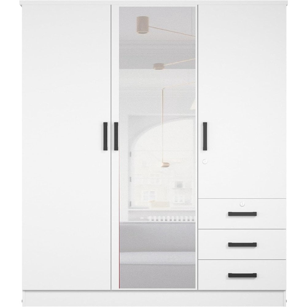 Woodpeckers Furniture and Mattress Violet Wardrobe Mirrored Door Closet ...
